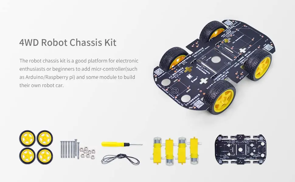 Kit de chasis de robot 4WD con motor 4 TT para Arduino/Raspberry Pi ...