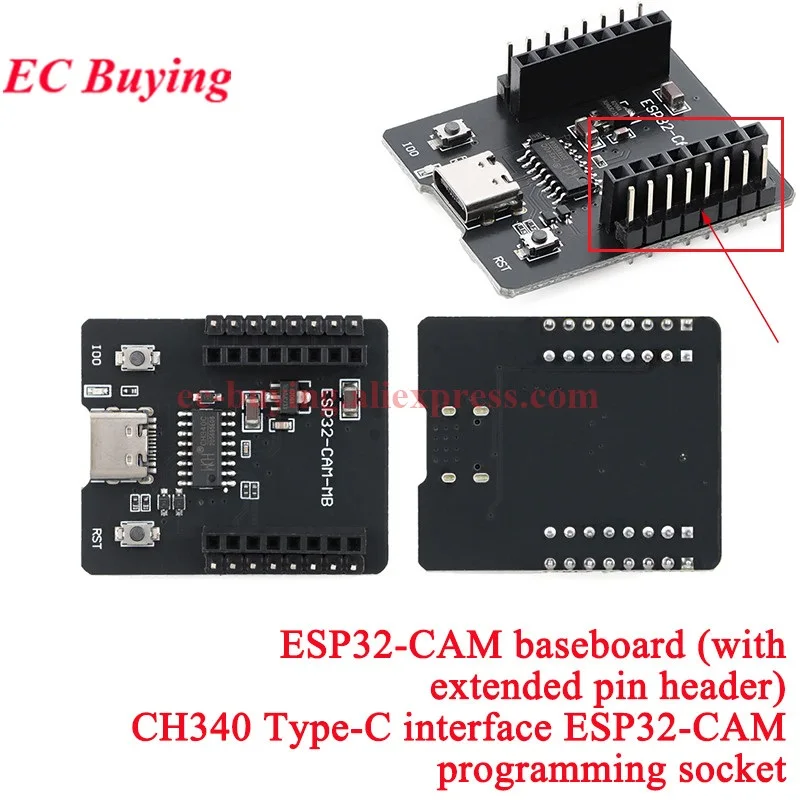 ESP32-CAM-MB ESP32 Serial to WiFi BLE Type-C MICRO Camera Module Development Board CH340 FT232 ...